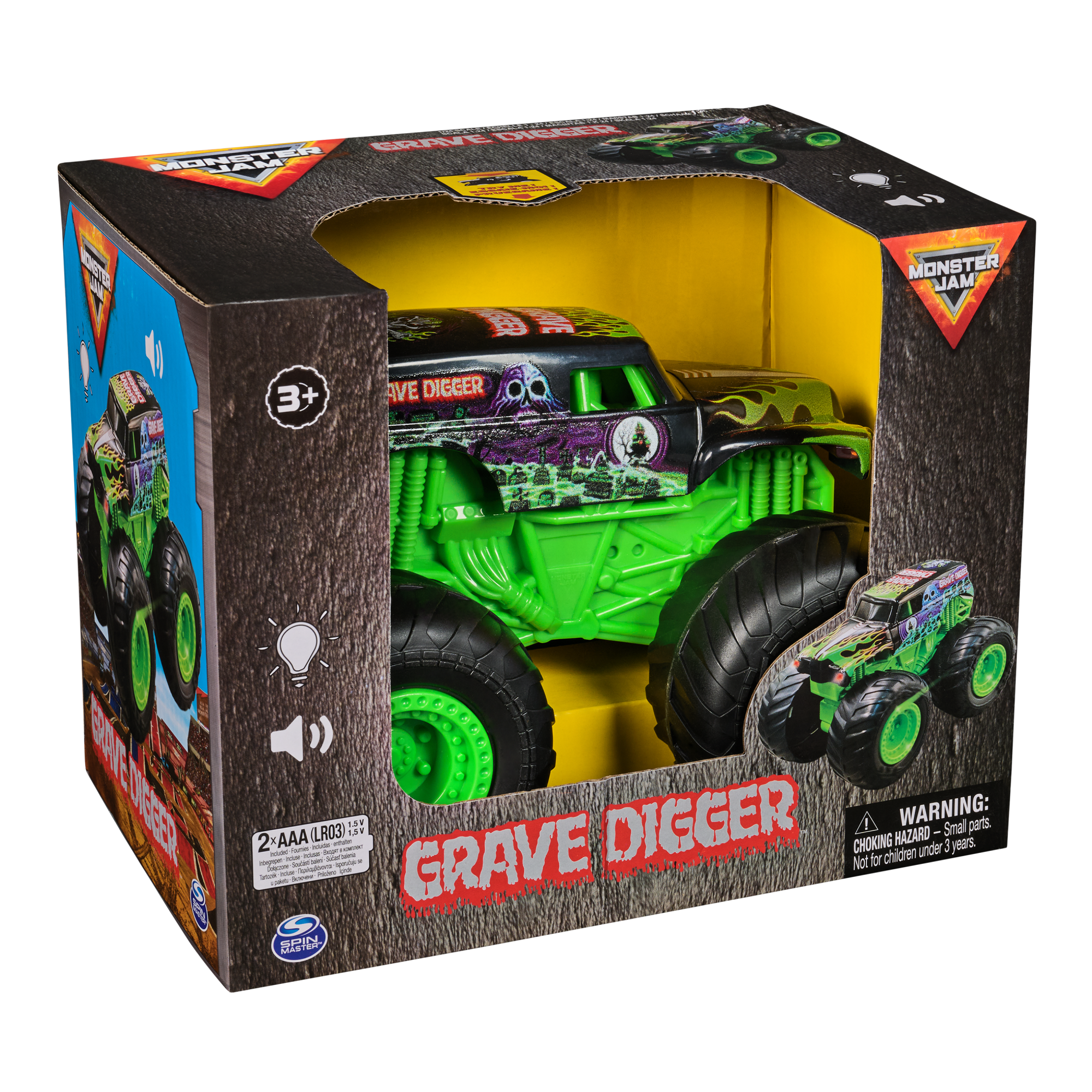 Monster Jam 1:24 Grave Digger Lights & Sounds Truck – Official Monster ...